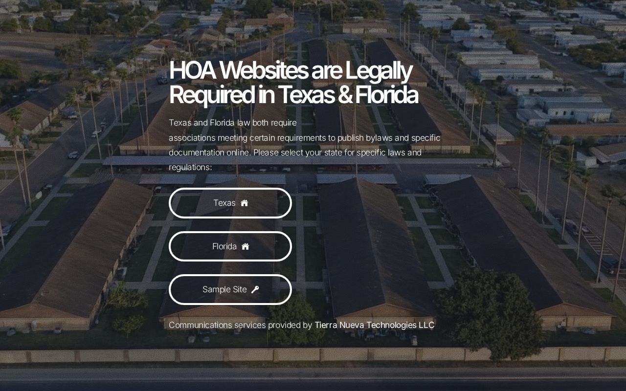Texas & Florida HOA Transparency Law Compliance Web Services